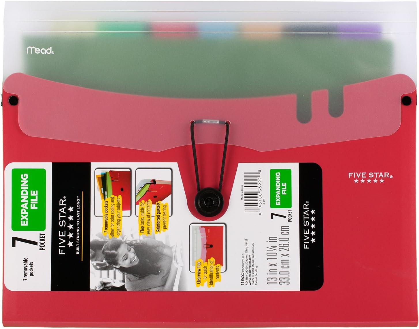 Amazon.com : Five Star Expanding File with Removable Files, 7-Pocket ...