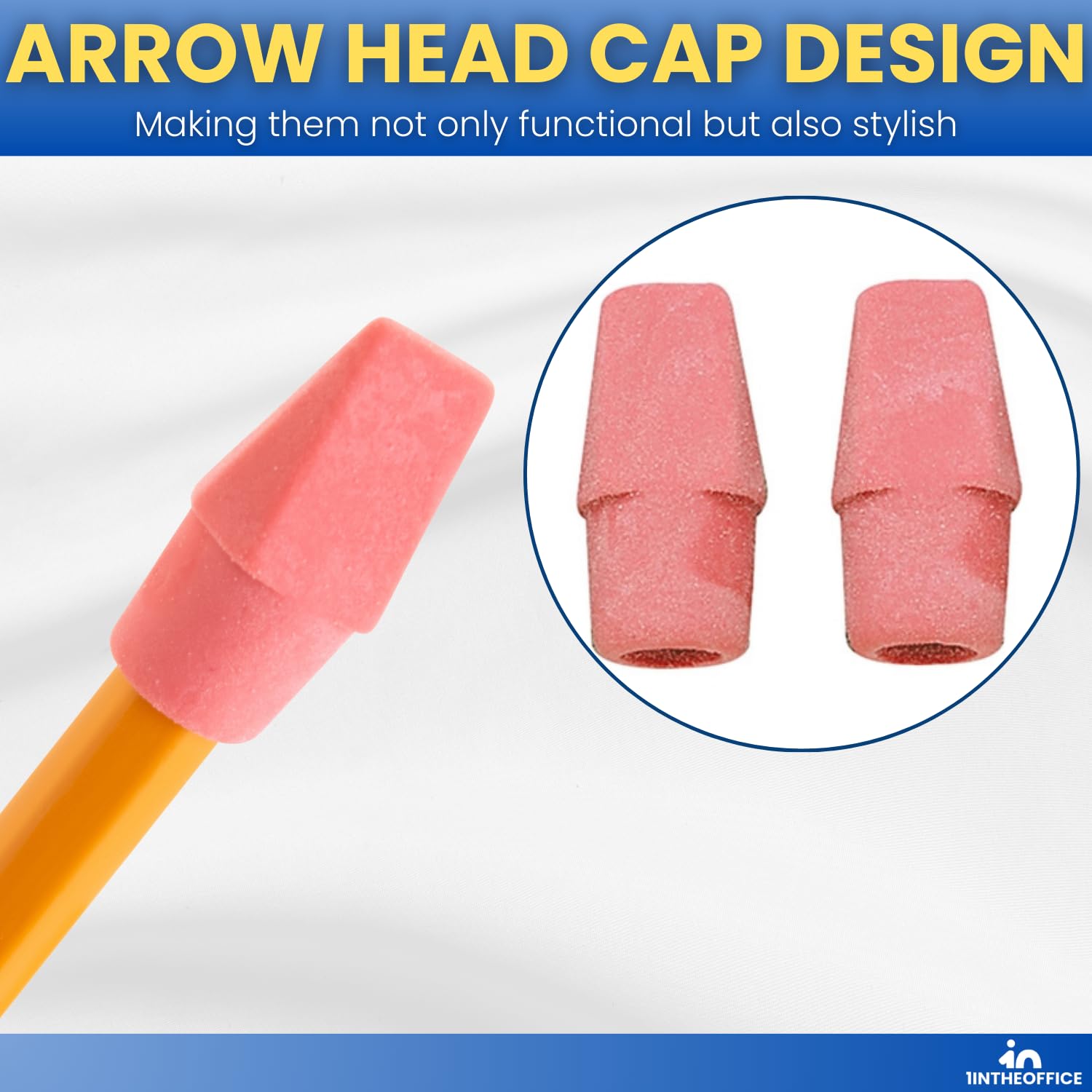 Snapklik.com : 1InTheOffice Pencil Cap Erasers, Assorted Colors ...