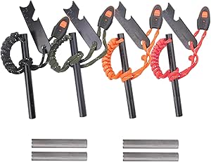 Amazon.com: 4pcs Flint and Steel Fire Starter Kit, Flint Fire Starter ...