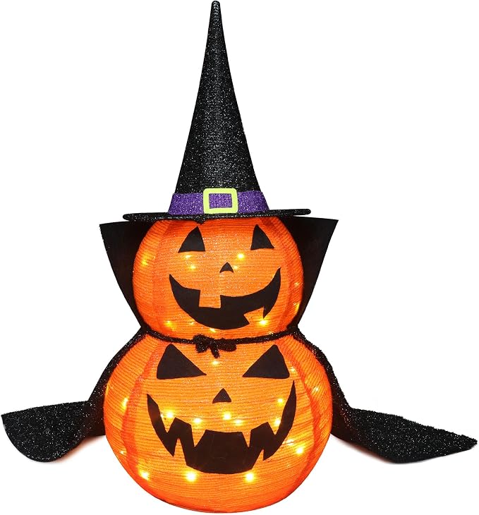 Amazon.com: 3FT Halloween Collapsible Pumpkin Decoration, 50 LED Pop-Up ...