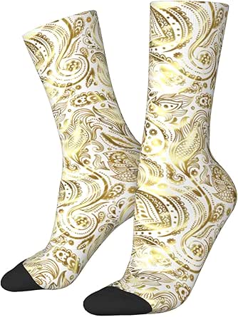 Amazon.com: Gold And Black Vintage Floral Paisley Pattern unisex ...