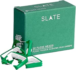 Amazon.com: Flosser Refills - 20 Green Slate Floss Heads | Reusable ...