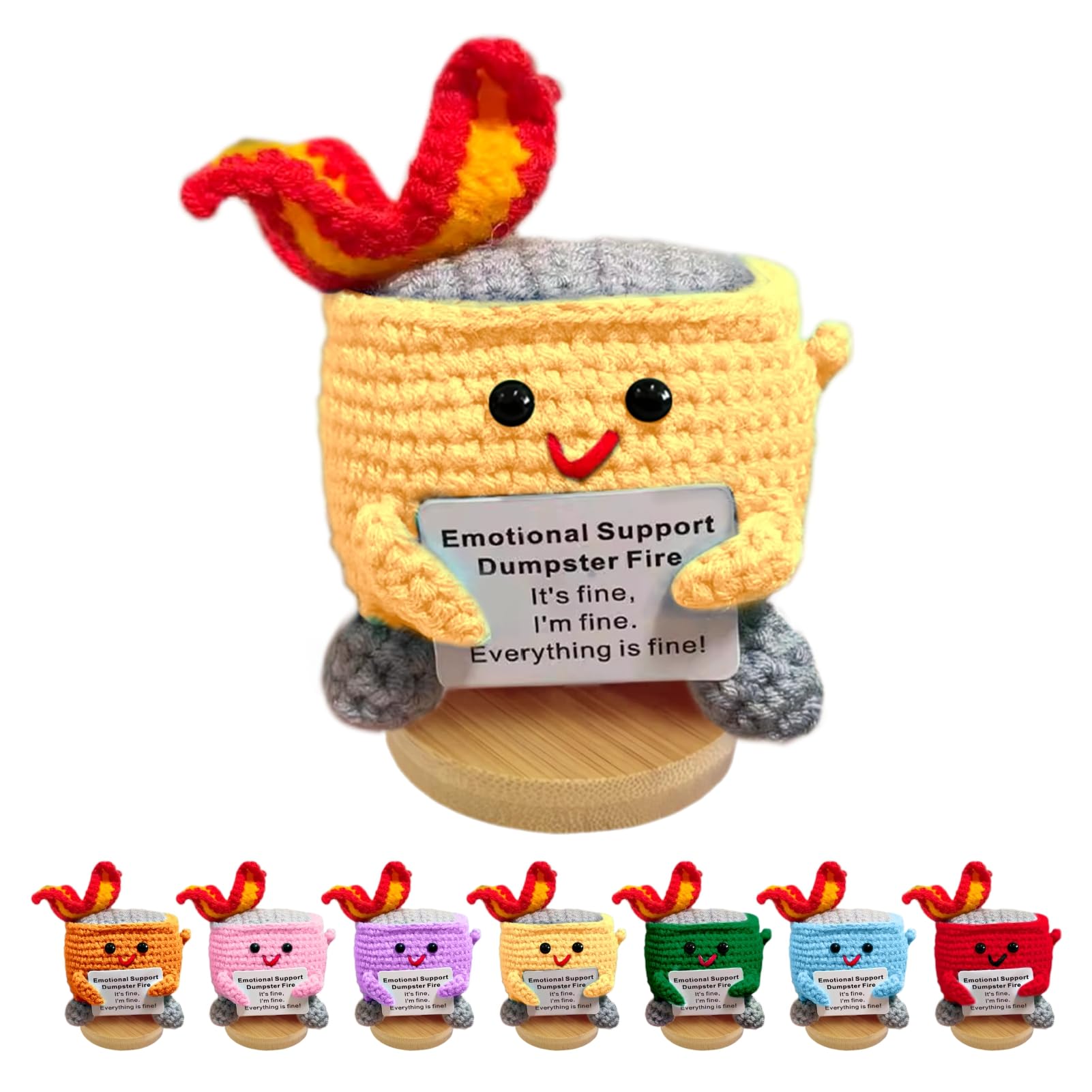 Amazon.com: Emotional Support Dumpster- Handmade Crochet Dumpster Fire ...