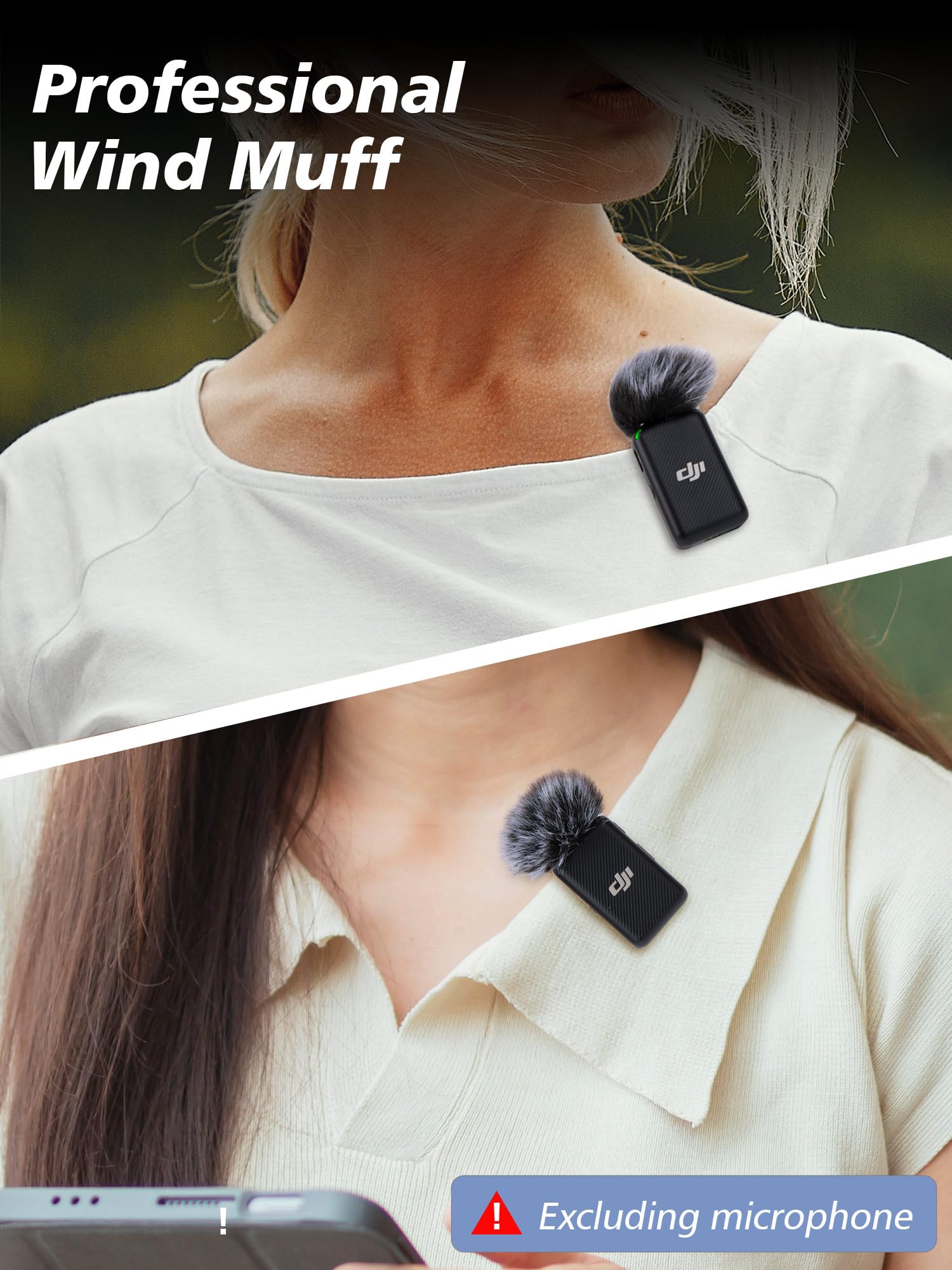 SUNMON DJI Mic Windscreen Furry Foam – DJI Wireless Mic Outdoor ...