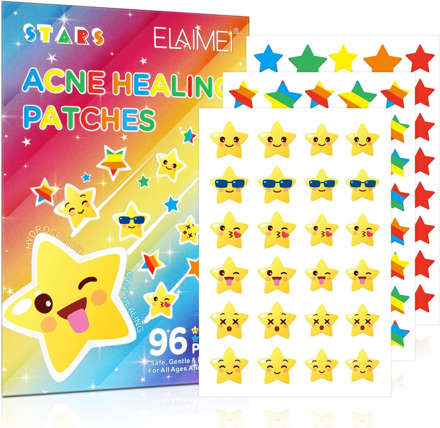 Valleylux Star Face Pimple Patches, 96 Patches Cute Pimple Patches Acne ...