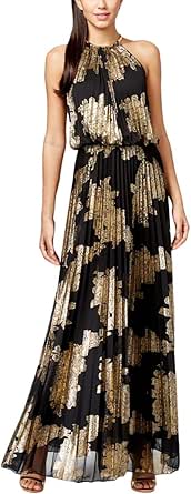 MSK Womens Metallic Prom Evening Dress Black 14 at Amazon Women’s ...