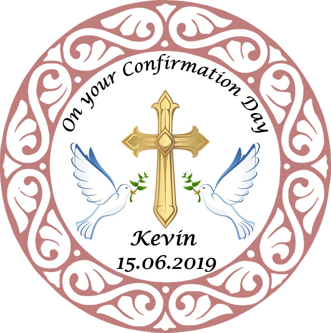 Buy Confirmation Red Circle Cake Topper Edible Icing Sheets or Wafer ...