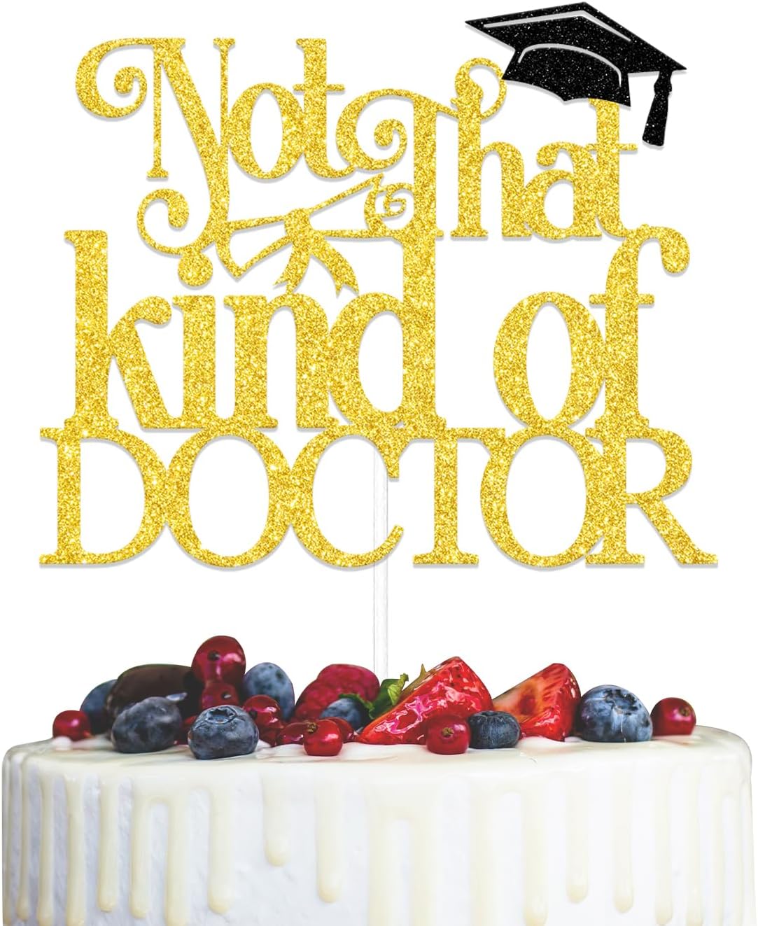 Amazon.com: Not That Kind of Doctor Cake Topper, Doctoral Degree ...