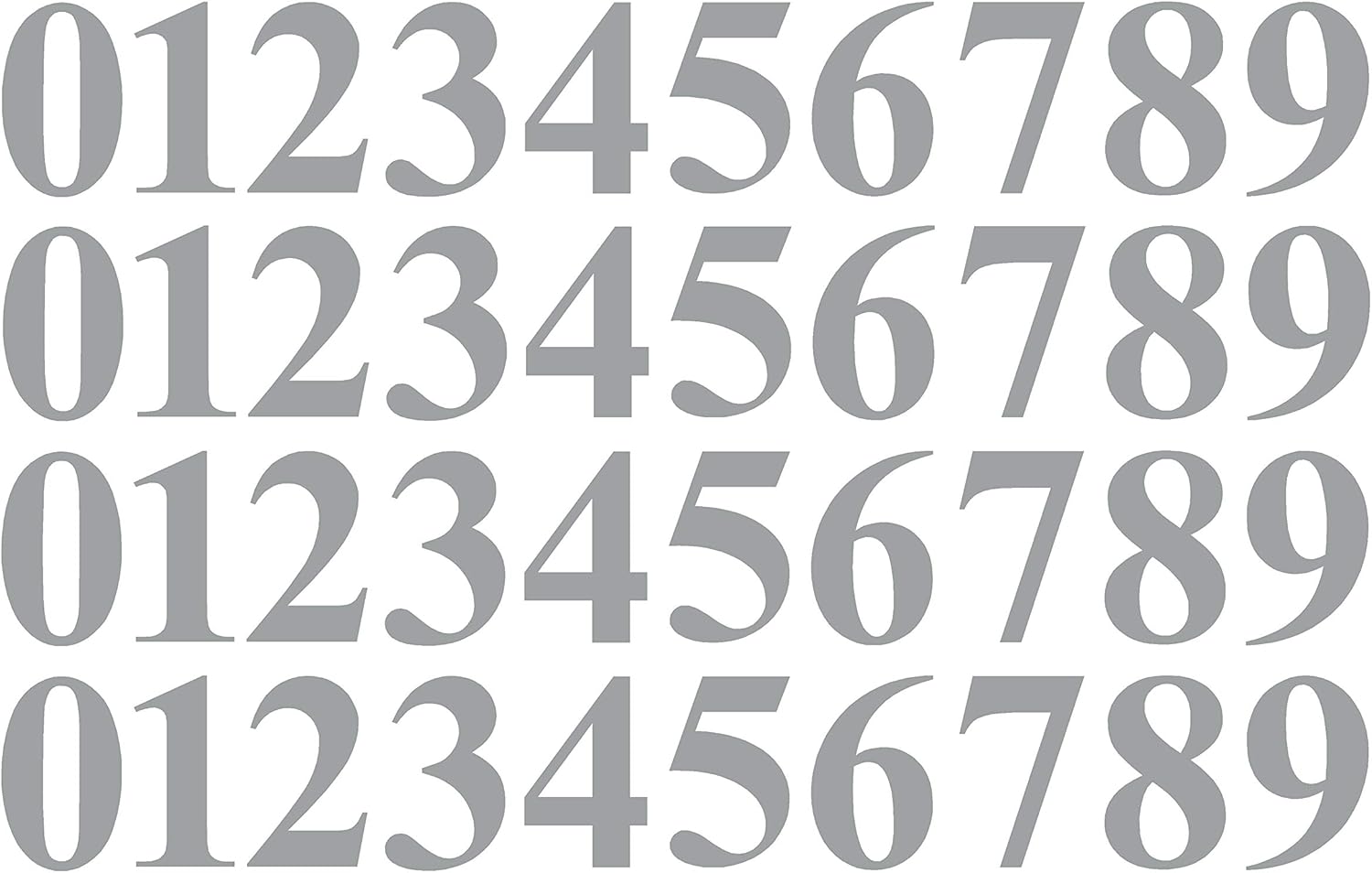 Amazon.com: 0-9 Gray Number Vinyl Decals (4 of Each Number) - Choose ...
