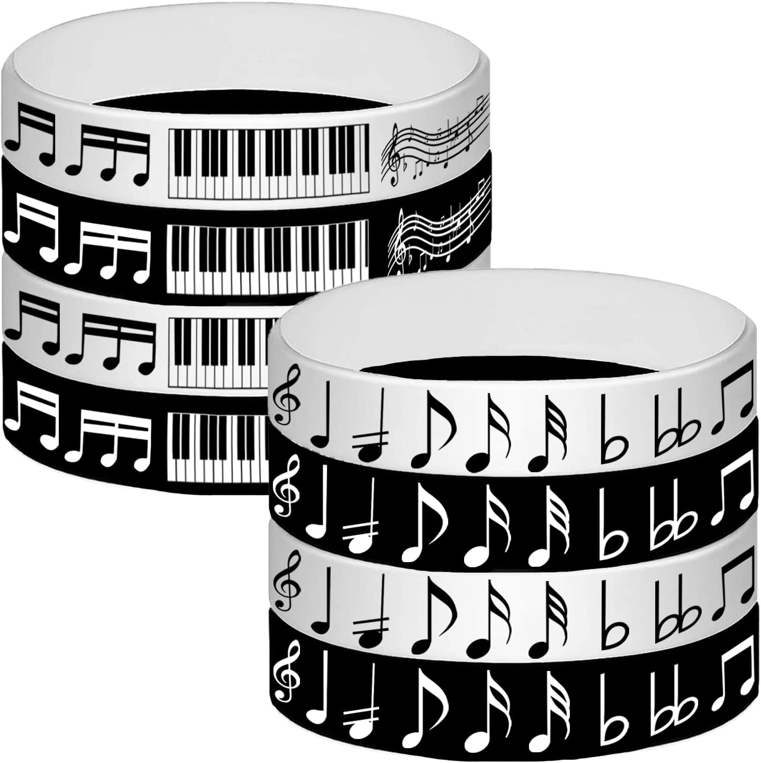 Amazon.com: CupaPlay 24PCS Piano Notes Rubber Bracelets -Piano Notes ...