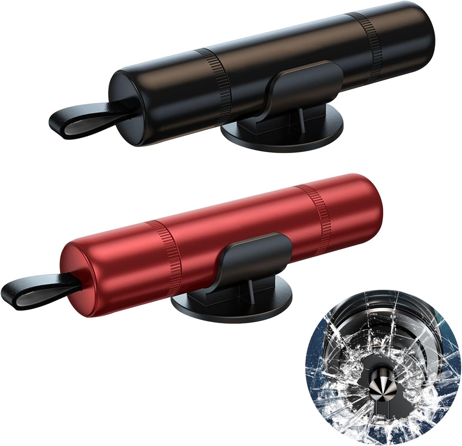 2 Pcs Emergency Car Window Breaker with 2 Holders- 2-in-1 Window ...