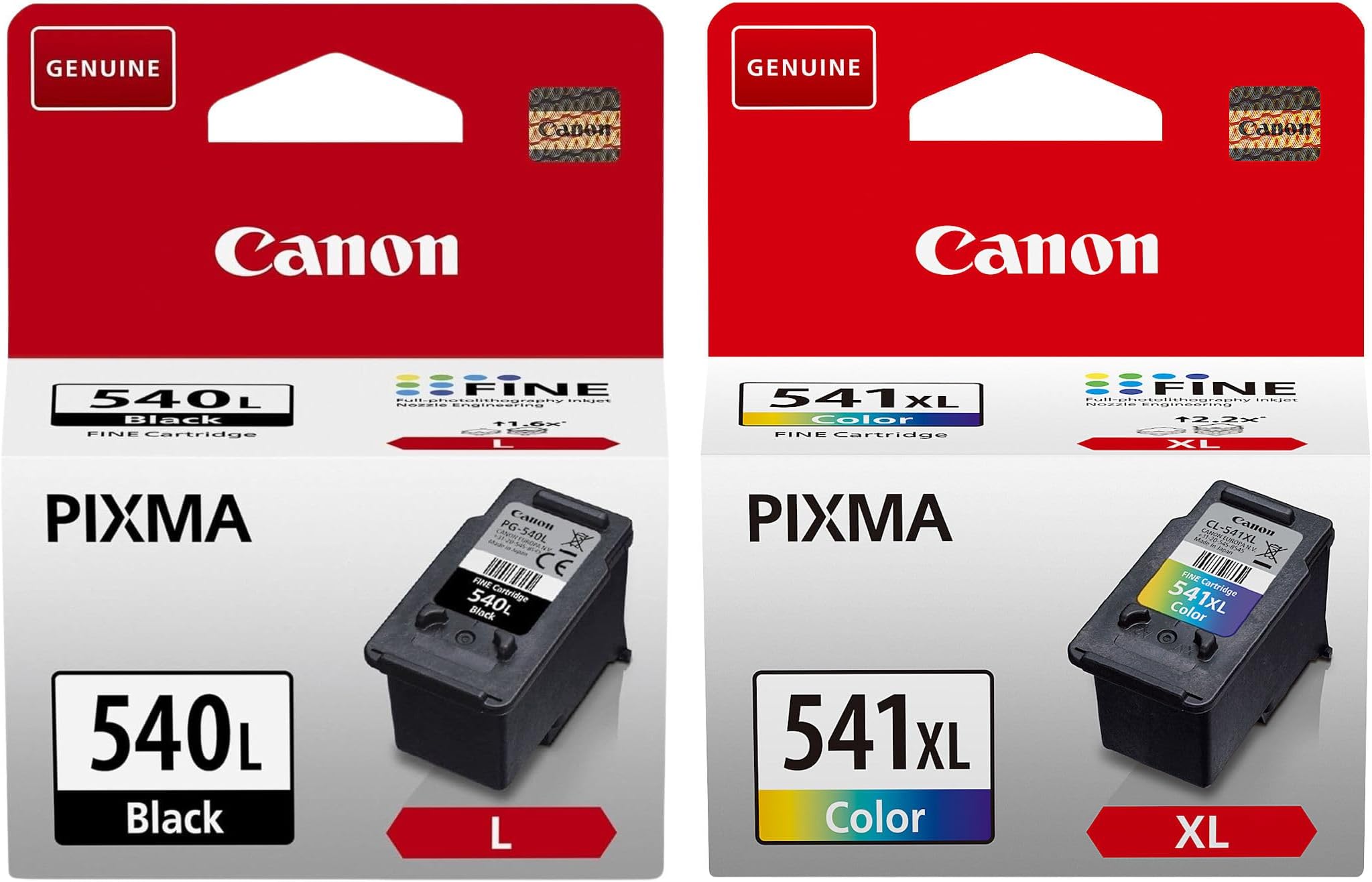 Canon PG540L / CL541XL Lot de 2 Cartouches d'encre Authentiques à Haut ...