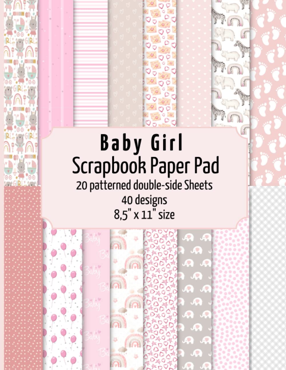 Amazon.com: Baby Girl scrapbook paper pad: 20 patterned double sided ...