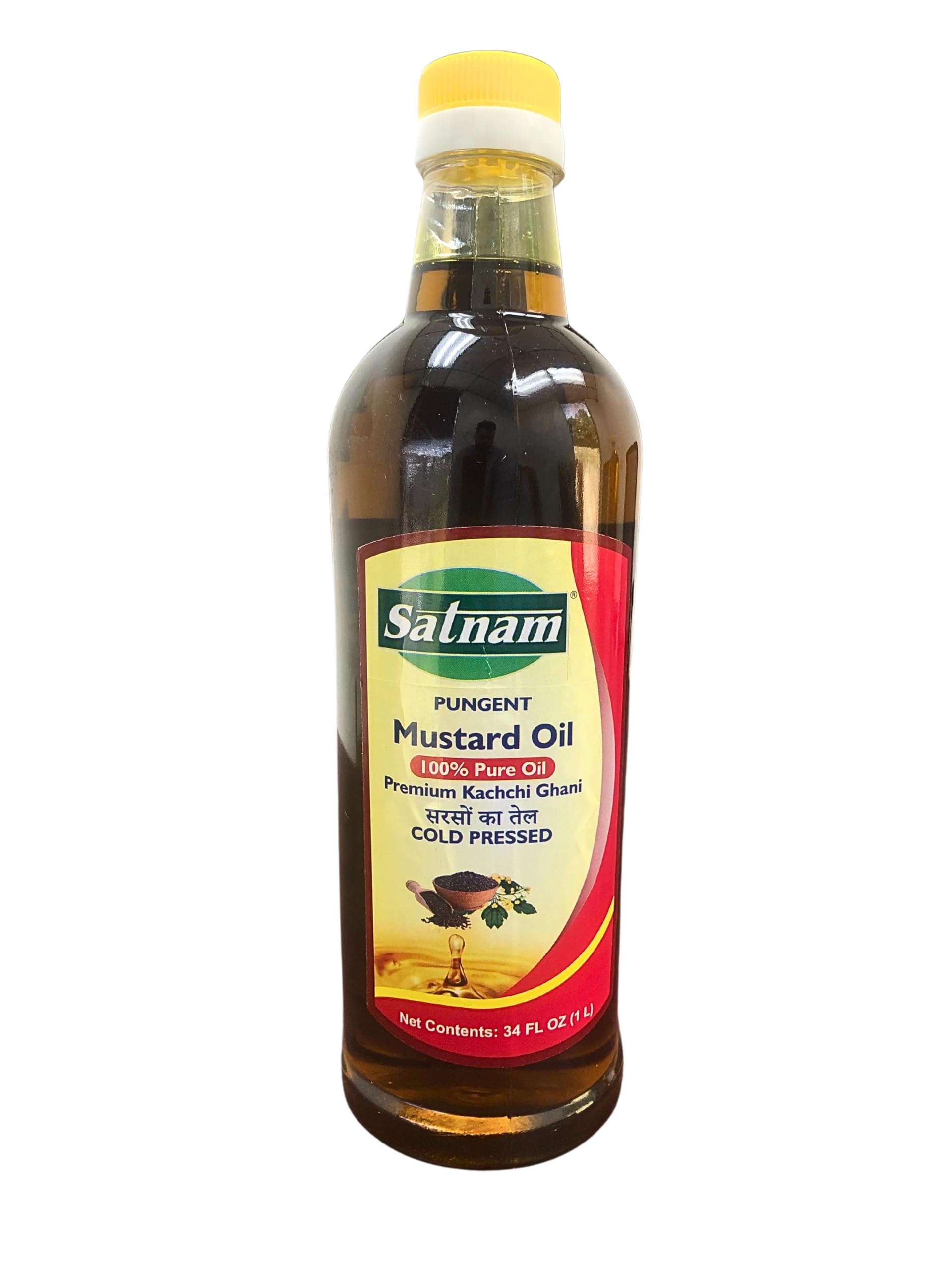 Amazon.com : Mustard Oil Cold Pressed *100% Pure Oil* 1ltr/ 34 Fl.Oz ...