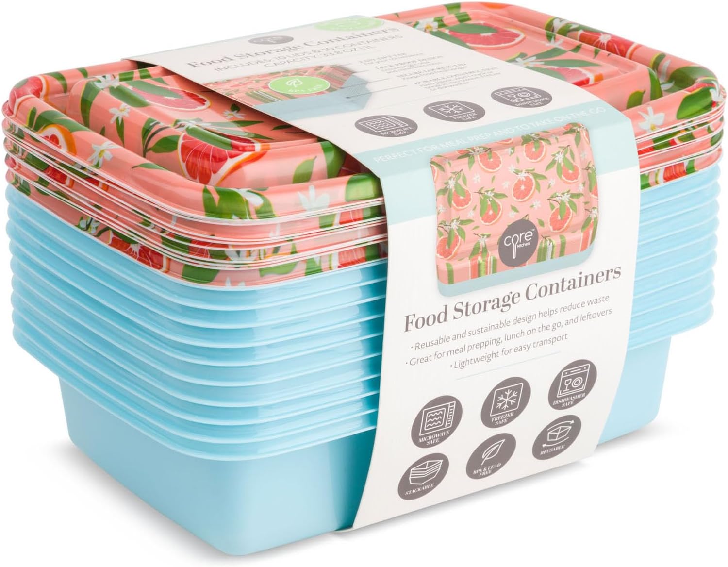 Amazon.com: Core Home Ruby Grapefruit 33.8 Ounce Capacity, Food-Grade ...