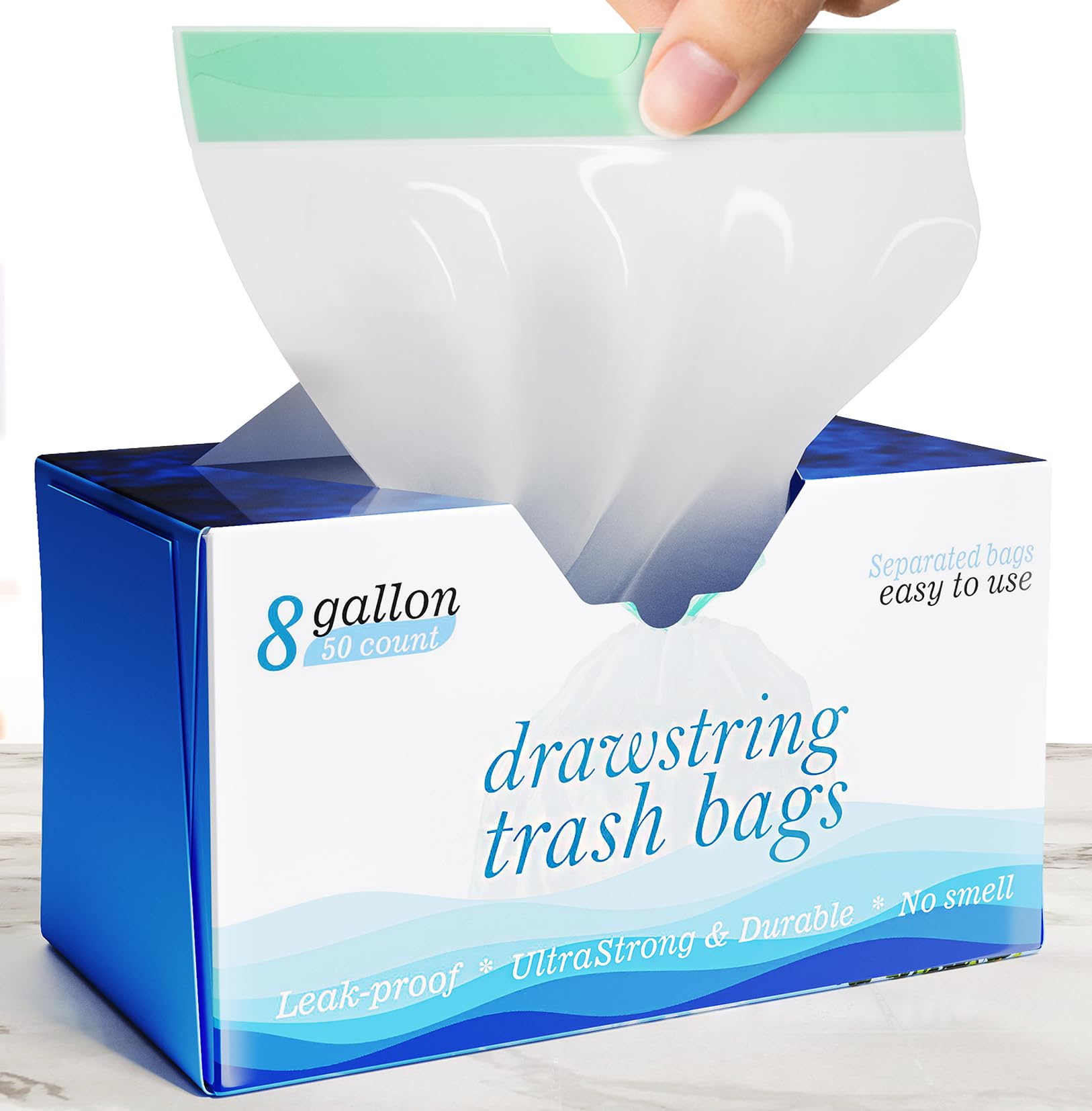 Amazon.com: Bay Ridge Laguna 8 Gallon Drawstring Garbage Bags 0.8 Mil ...