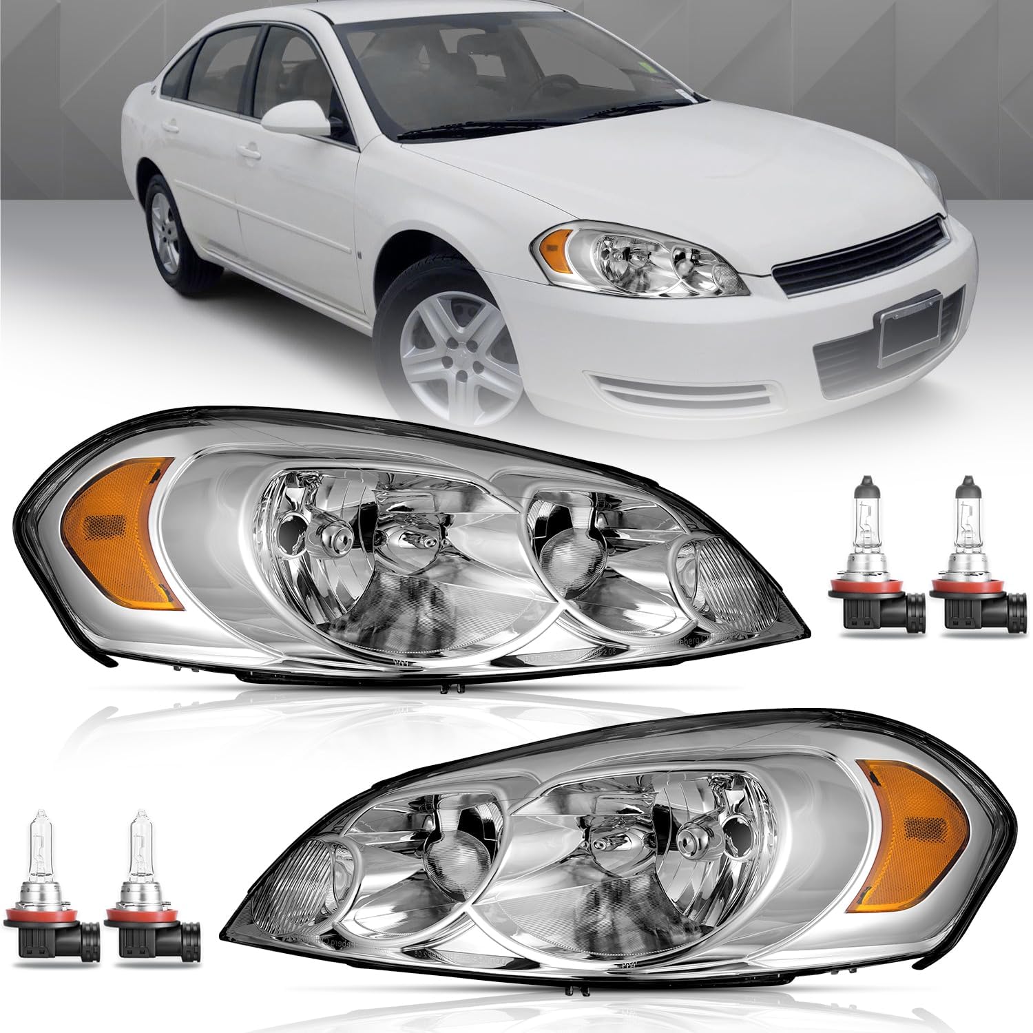Amazon.com: WEELMOTO Headlights Assembly For 2006-2013 Chevy Impala ...