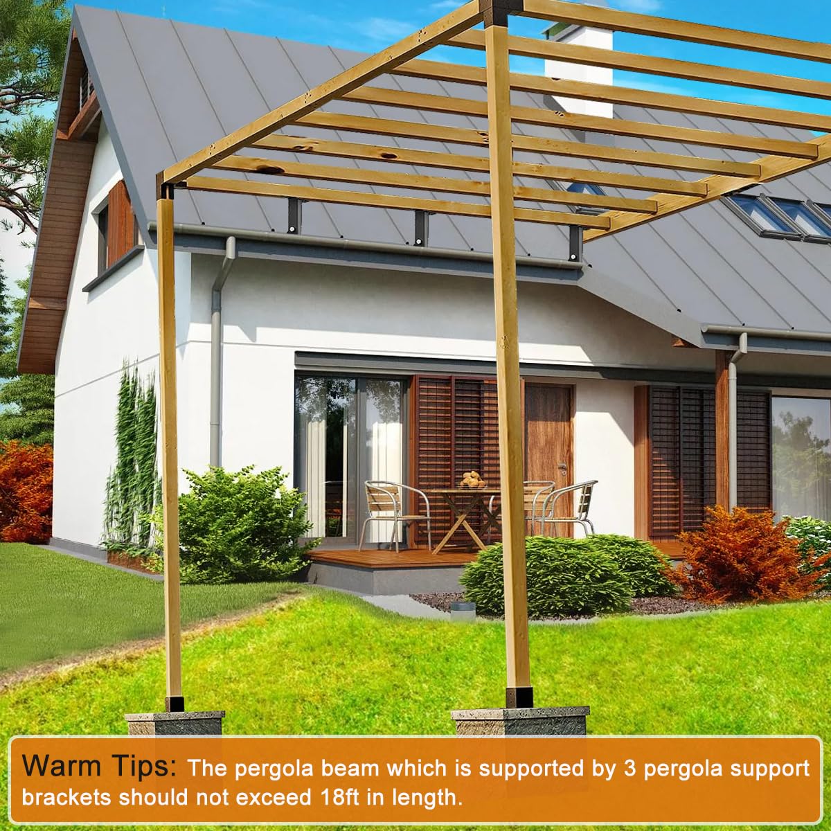 4x4 Wood Beam Supports 3-Pack Heavy Duty Roof Riser Brackets ...