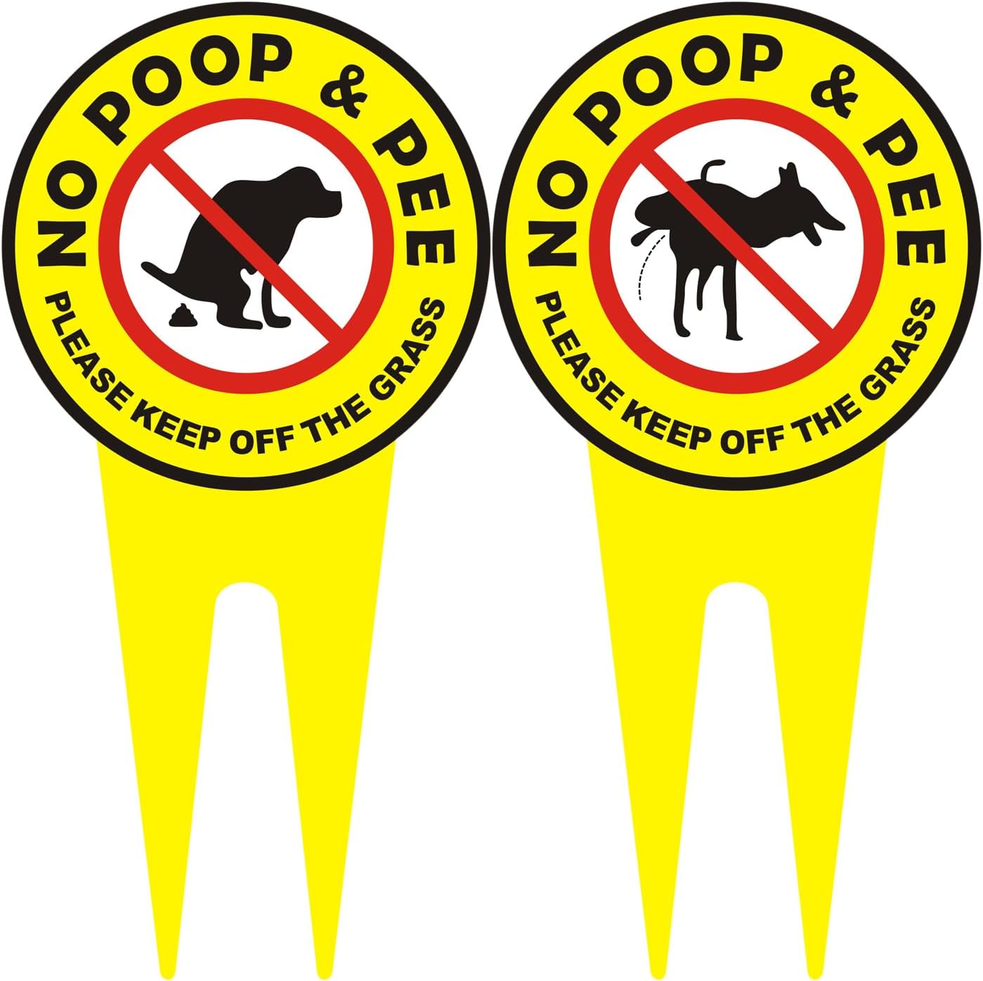 Amazon.com: 2 PC No Pooping Dog Signs with Stake for Yard 11.8" x 5.9 ...