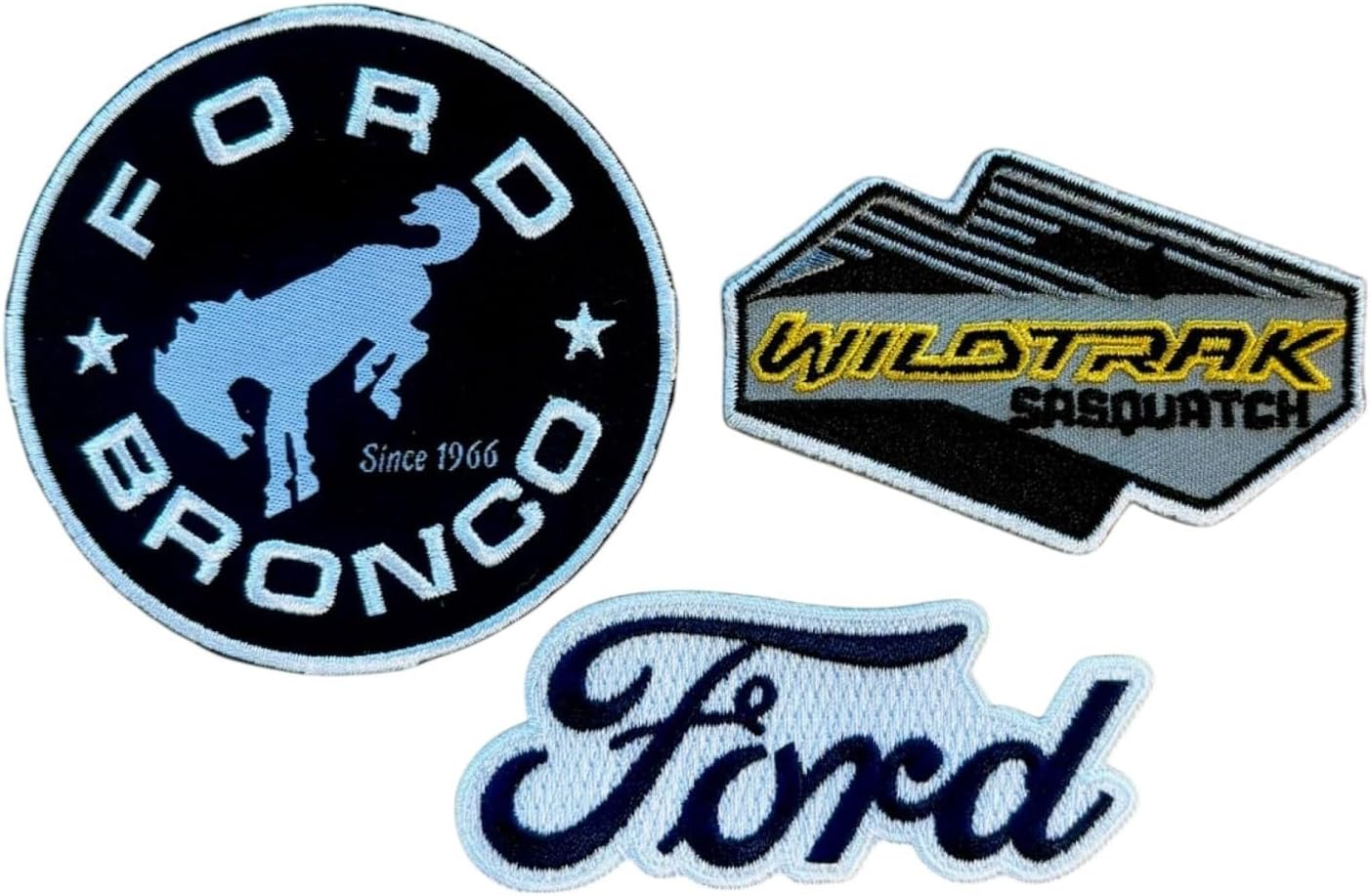 Amazon.com: Ford Bronco Wildtrak Patch 3-Pack – Embroidered Heat Seal ...