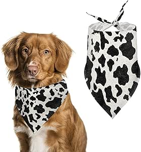 Amazon.com : Cow Print Dog Bandanas Print Scarf Scarves Kerchief ...