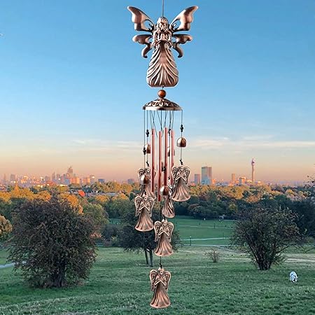 Amazon.com: Garden Angel Wind Chimes Outdoor Indoor Decor - With 4 ...