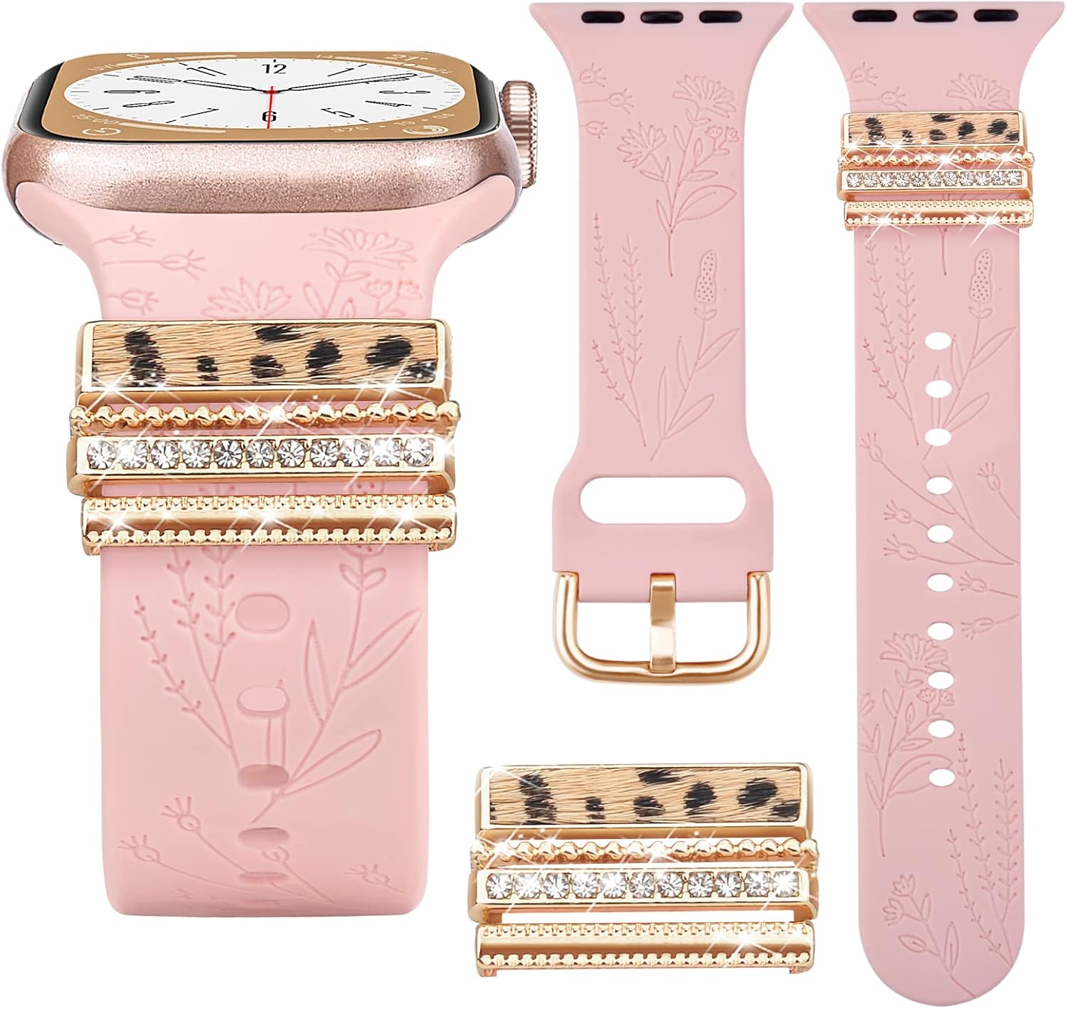 Amazon.com: VISOOM Watch Charms Compatible for Apple Watch Band 40mm ...