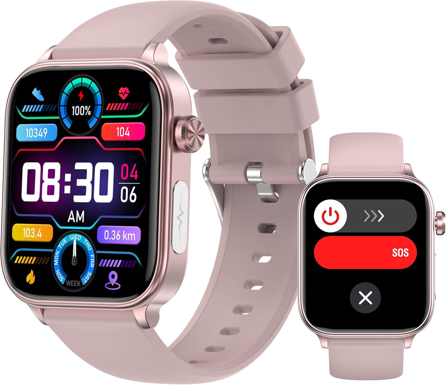 Amazon.com: Yowow BIT Smart Watch for Women Men 1.96" IPS Smartwatch ...