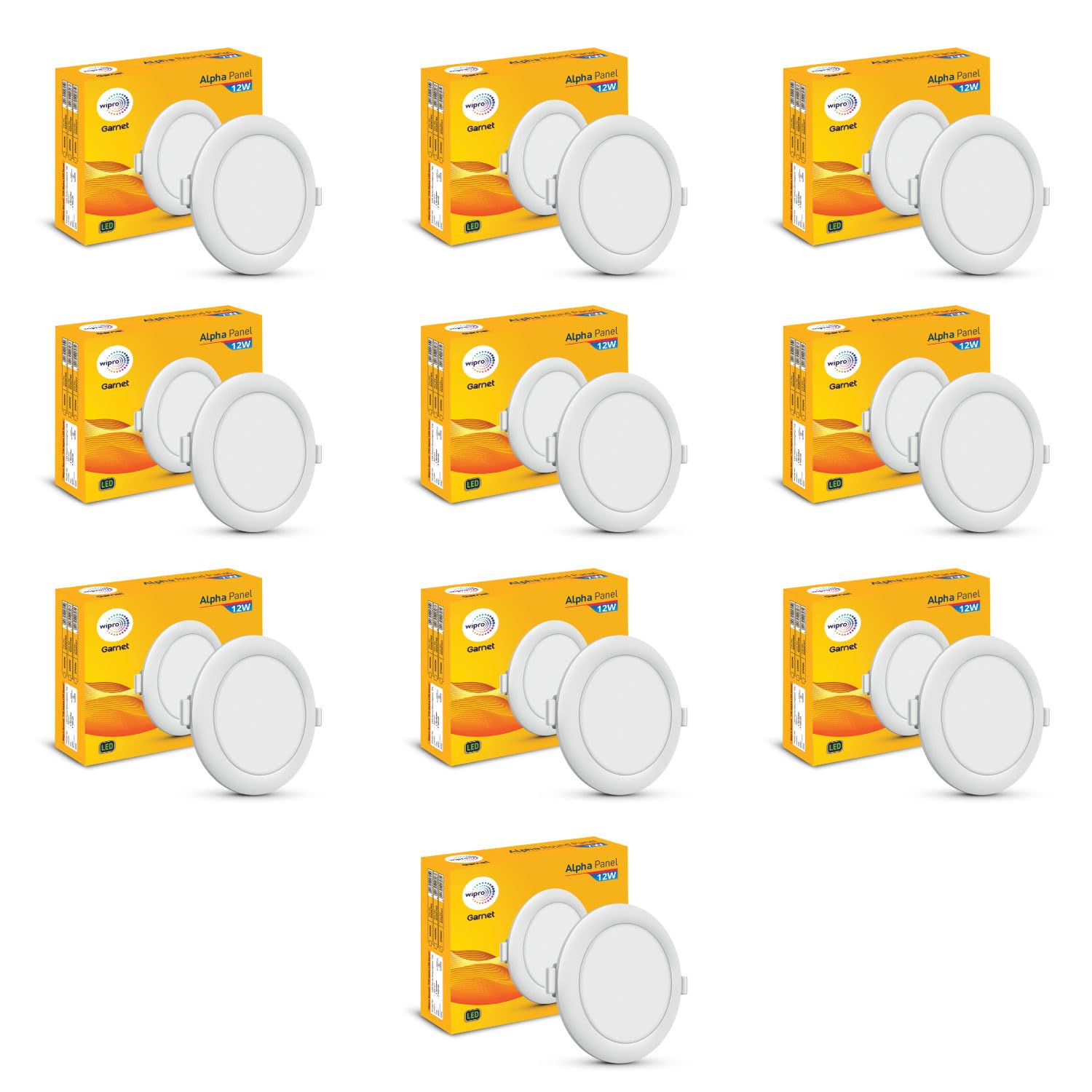 Wipro Polycarbonate Garnet 12w Round Led Alpha Panel Cool White ...