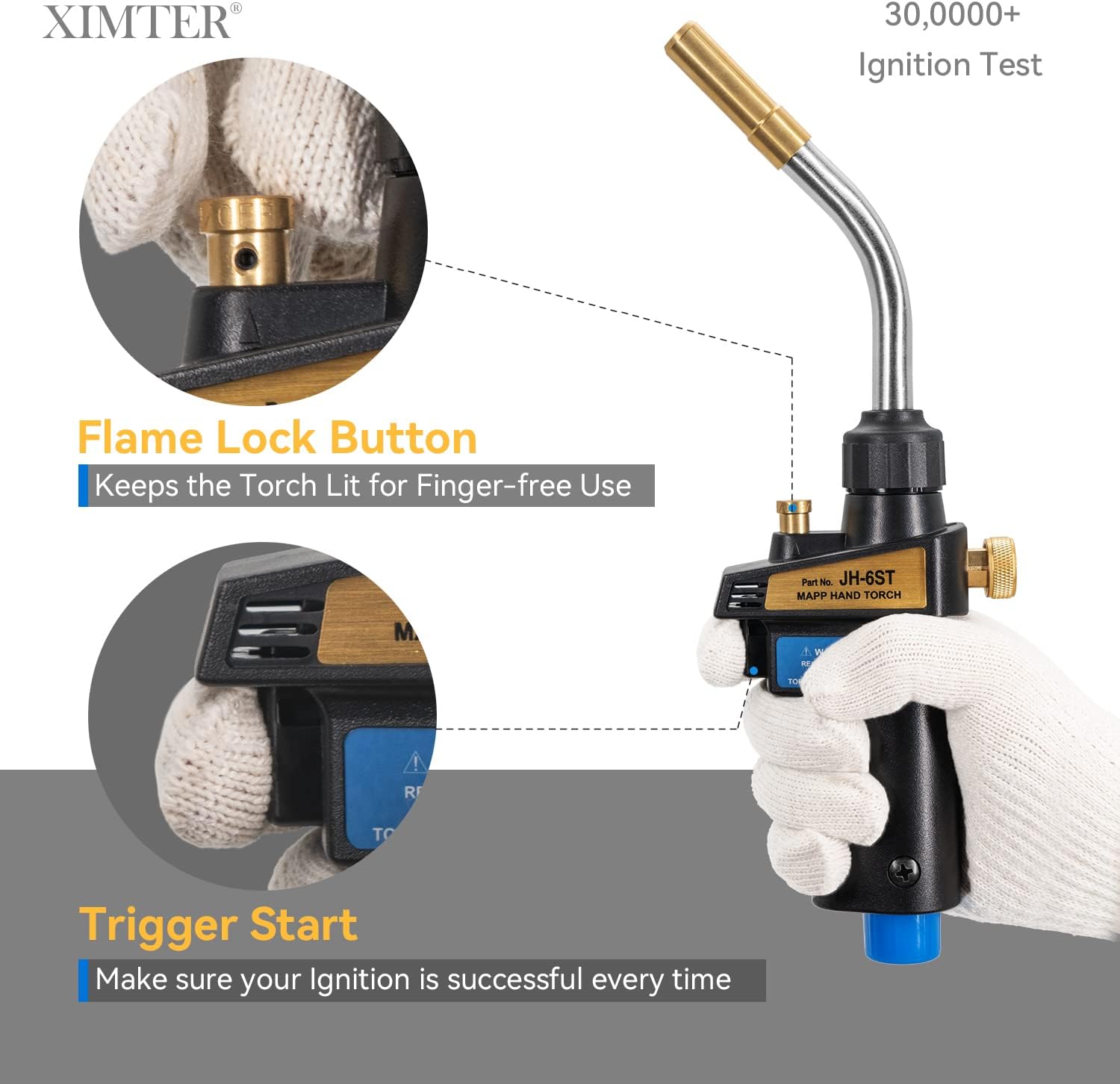 Buy Propane Torch Head Trigger Start - Heavy Duty MAPP MAP-PRO Gas ...