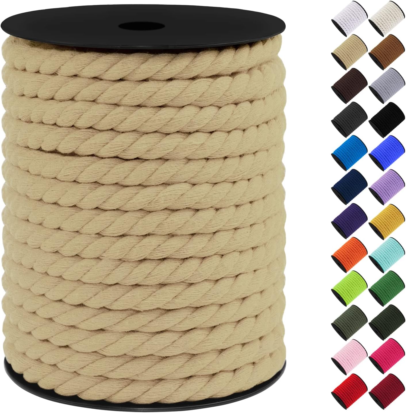 Amazon.com: LEREATI Cotton Macrame Cord 10mm x 75ft, Thick Macrame Rope ...