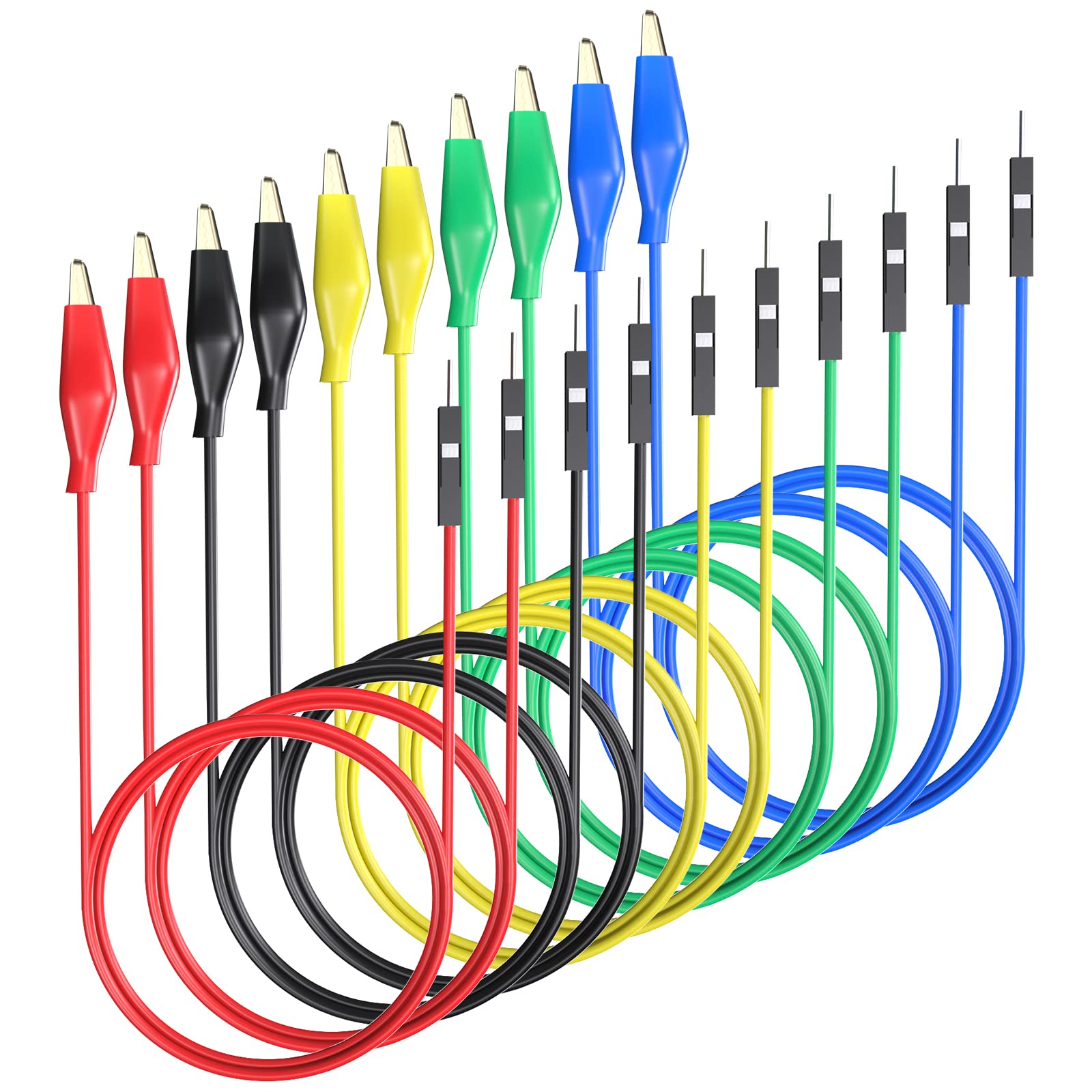 Snapklik.com : Alligator Clips To Breadboard Male Jumper Wires Soft ...