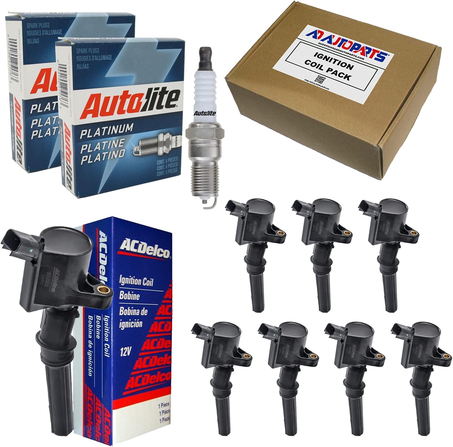 Amazon.com: 4 Ignition Coils + 4 Autolite AP104 Platinum Spark Plugs ...