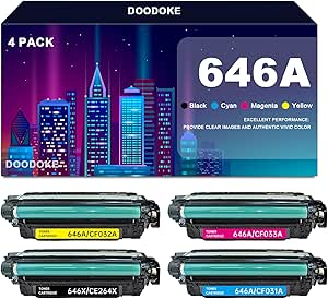 Amazon.com: 646X/646A CE264X CF031A CF032A CF033A Black Cyan Yellow ...