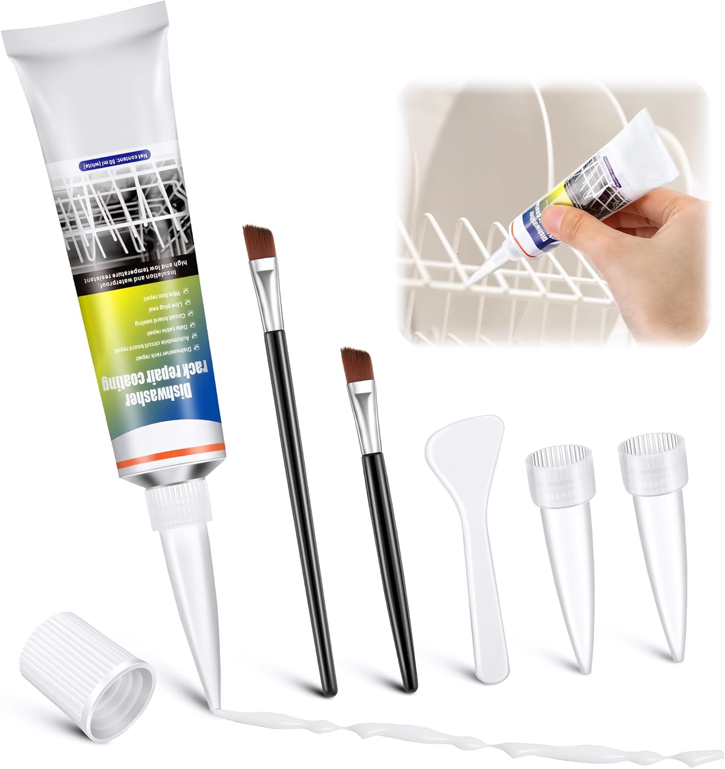 Amazon.com: Avenuebool 1.7oz Dishwasher Rack Repair Coating, White ...