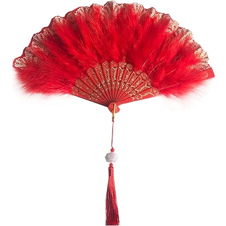 Amazon.com: Huralona 1920s Vintage Style Flapper Hand Fan Embroidered ...