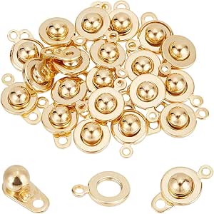 Amazon.com: GOMAKERER 20 Pcs 201 Stainless Steel Snap Button Clasps ...