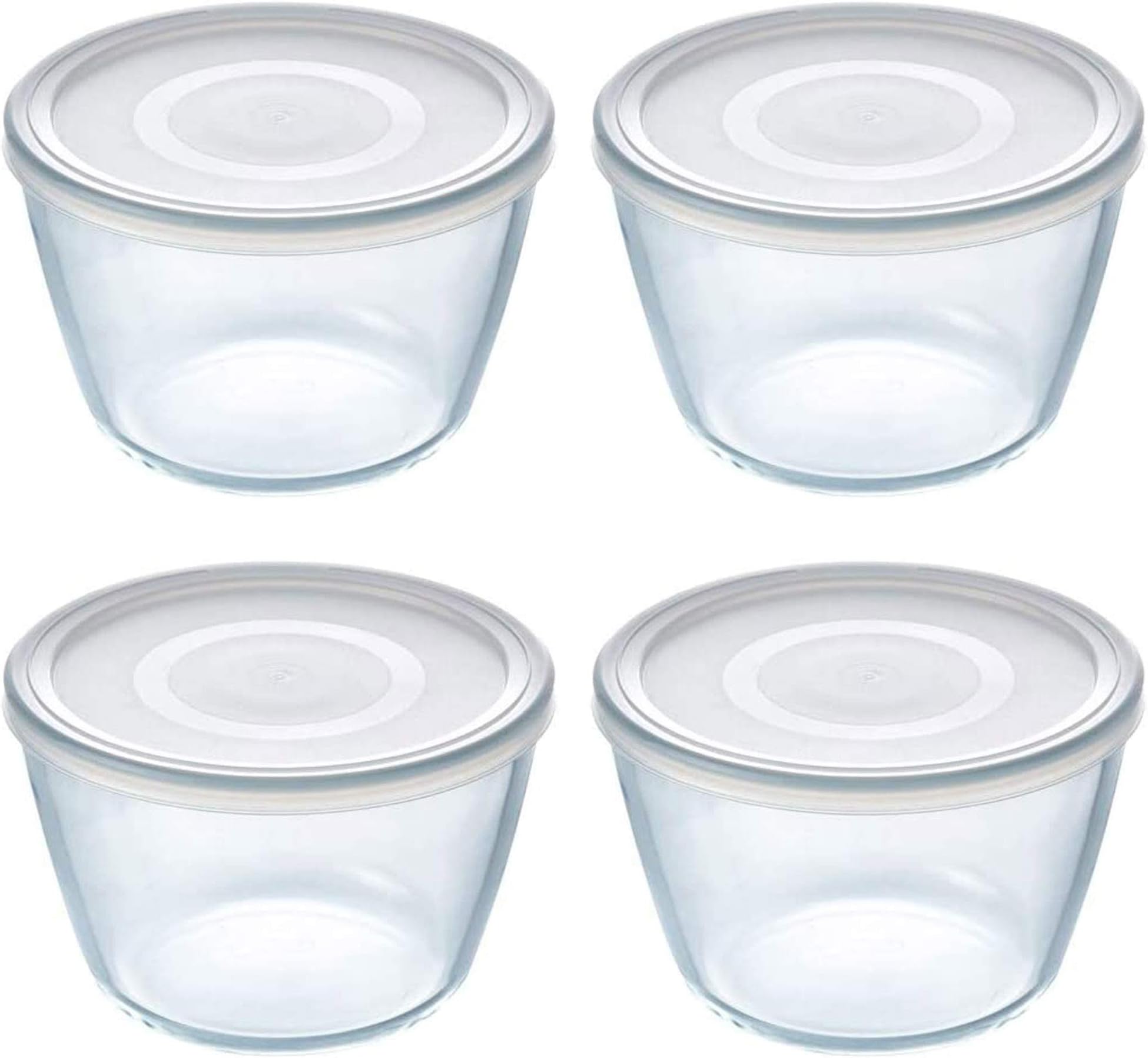 Pyrex Microwave Safe Classic Round Glass Dish with Plastic Lid 0.6 ...