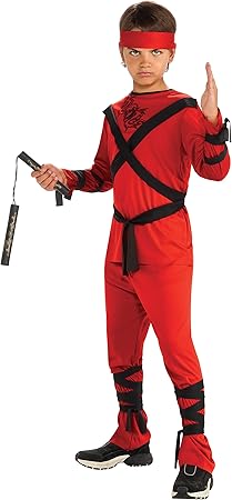 Amazon.com: Rubies Red Ninja Child's Costume, Large : Clothing, Shoes ...