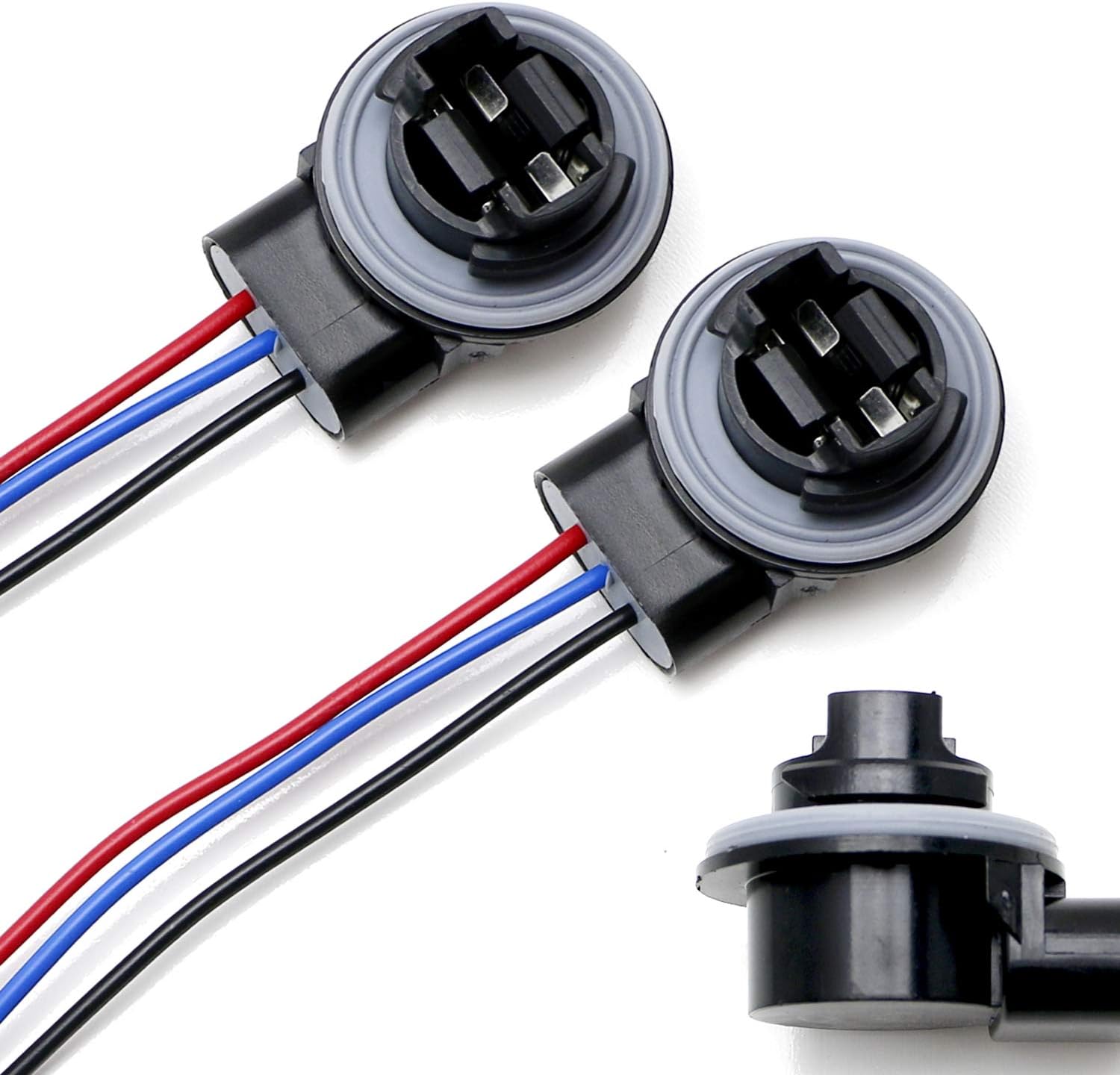 iJDMTOY Pair 3156 3157 Female Adapter Wiring Harness Pigtails Compatible with Both LED ...