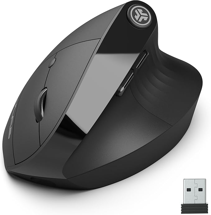 JLab JBuds Ergonomic Mouse, Connect via Bluetooth or USB Receiver ...