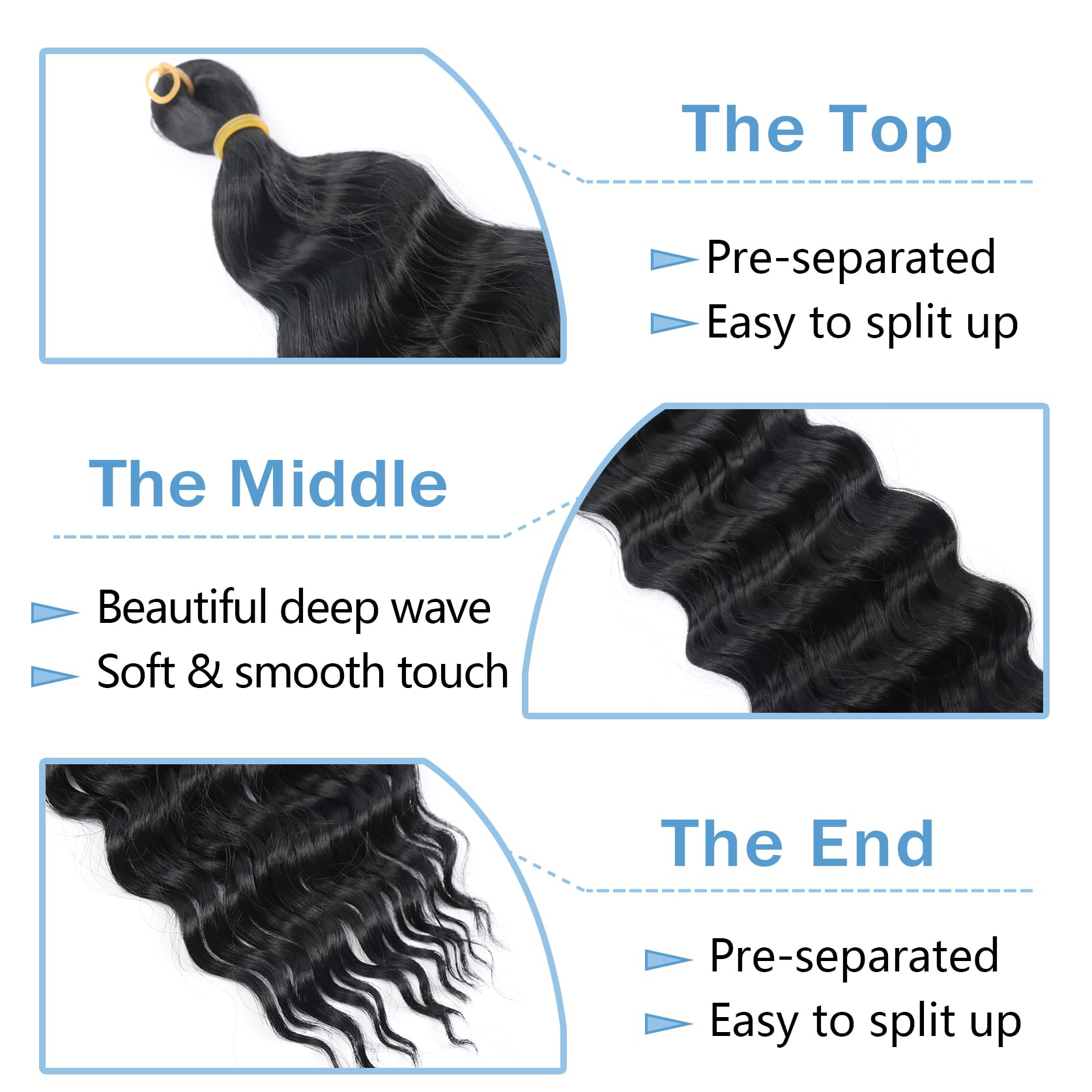 Snapklik.com : Deep Wave Braiding Hair 12Inch Ocean Wave Crochet Hair ...