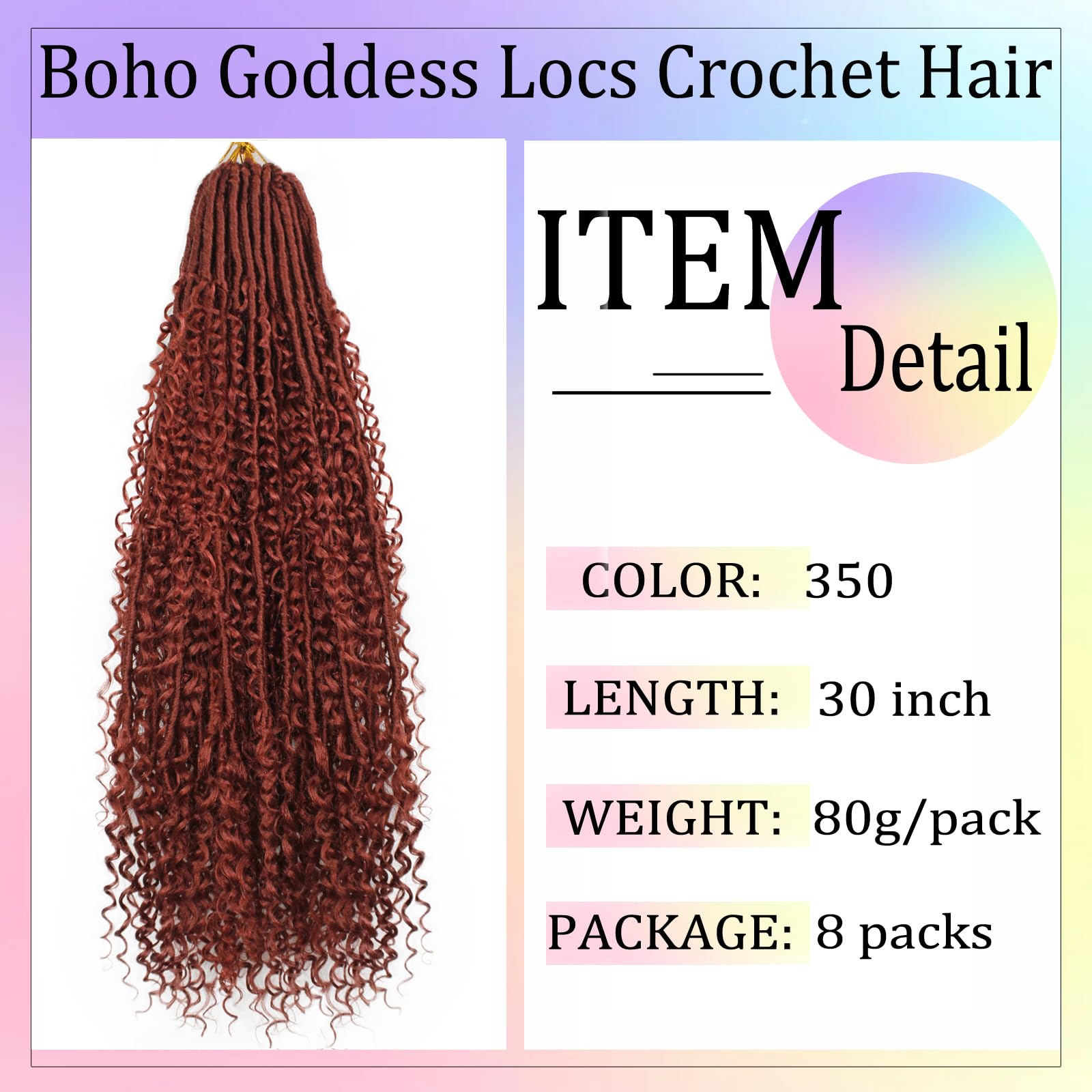 Snapklik.com : Boho Faux Locs Crochet Hair 30 Inch Goddess Locs 8 Packs ...