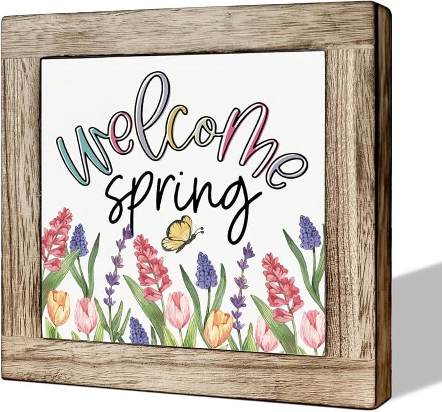 Welcome Spring Sign Welcome Spring Umbrella Door Hanger, Unfinished