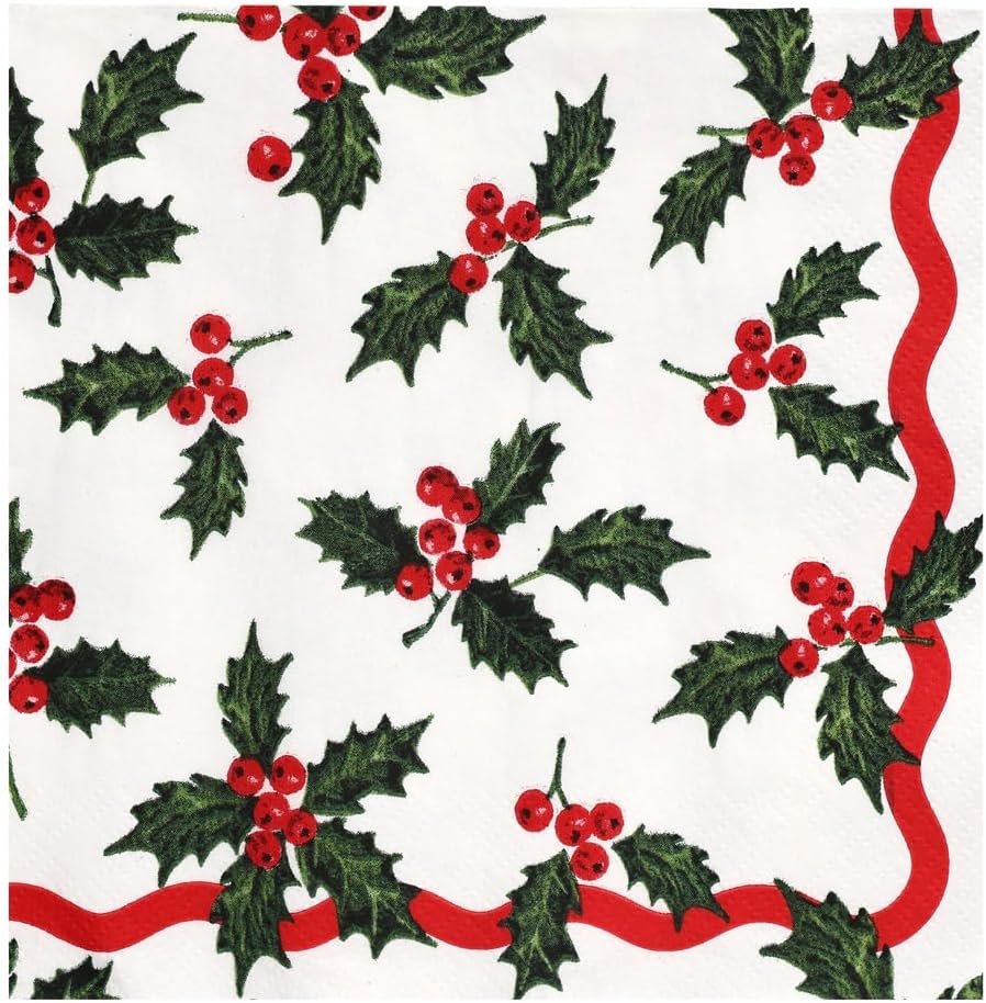 Talking Tables 20 x Recyclable Christmas Paper Napkins, Enchanting ...