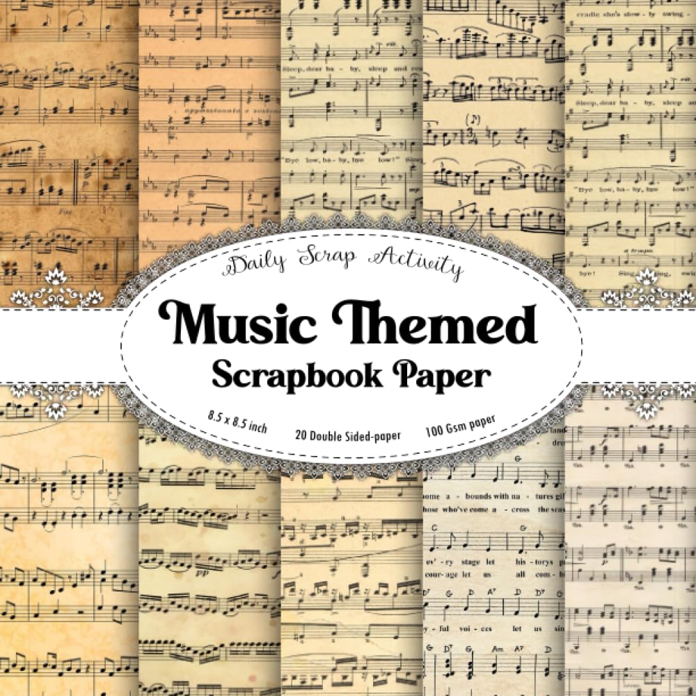 Music Themed Scrapbook Paper: Scrapbooking Paper, Double Sided Crafting ...