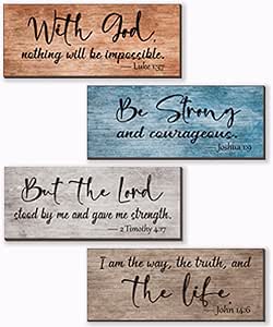 Amazon.com: ZONWUTHY 4 Pieces Christian Wall Decor Motivational ...
