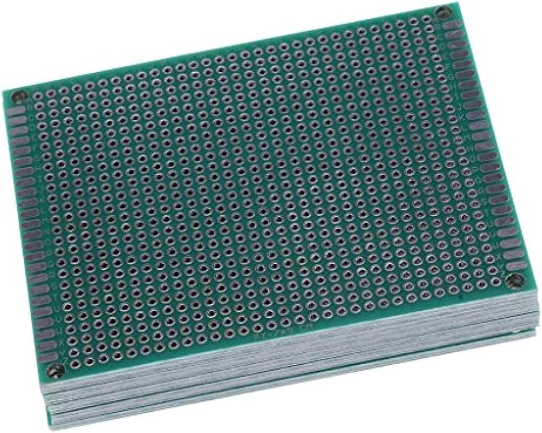 Kit de prototipo de placa PCB de doble cara DIY 6 x 8 7 x 9 cm, 10 piezas (6 x 8 cm) : Amazon.es ...