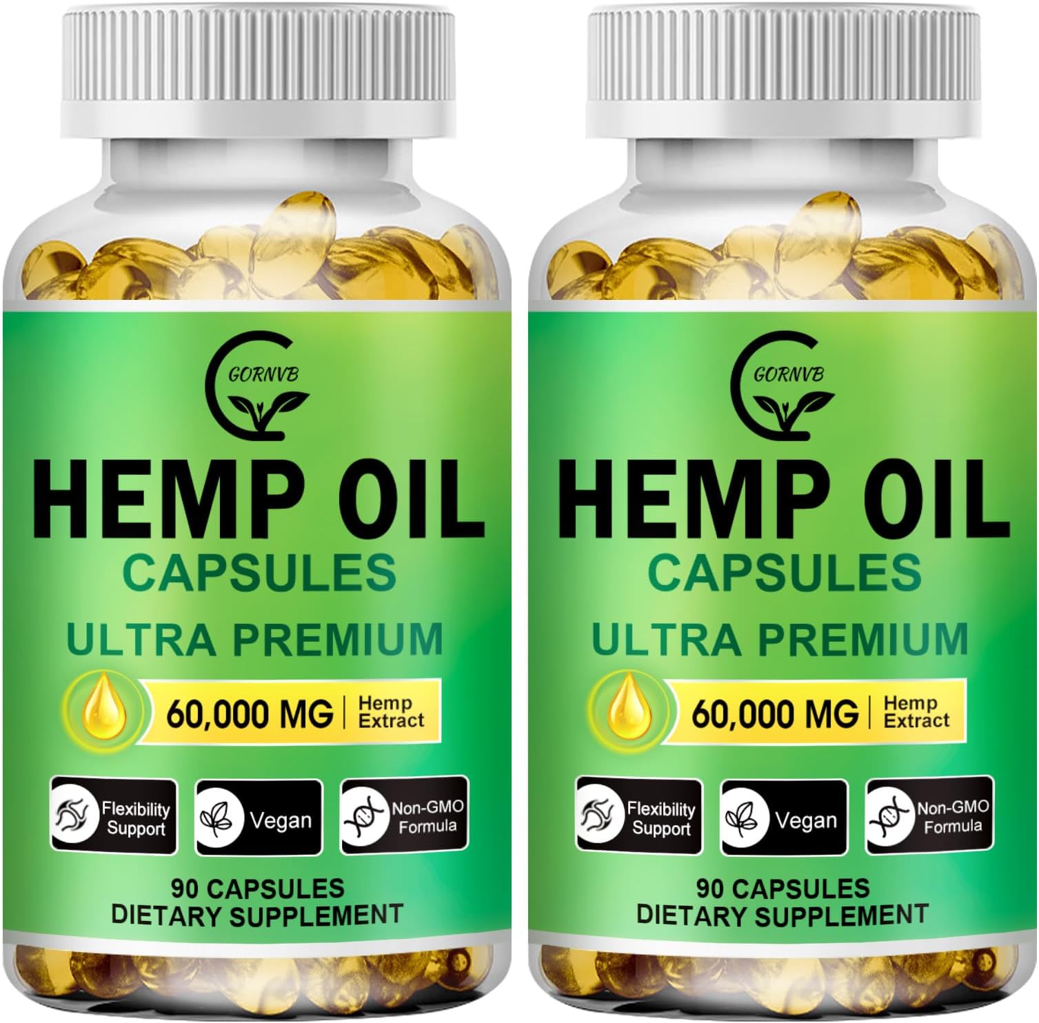Amazon.com: (2-Pack) High Potency Hemp Oil Capsules - 180 Veggie ...