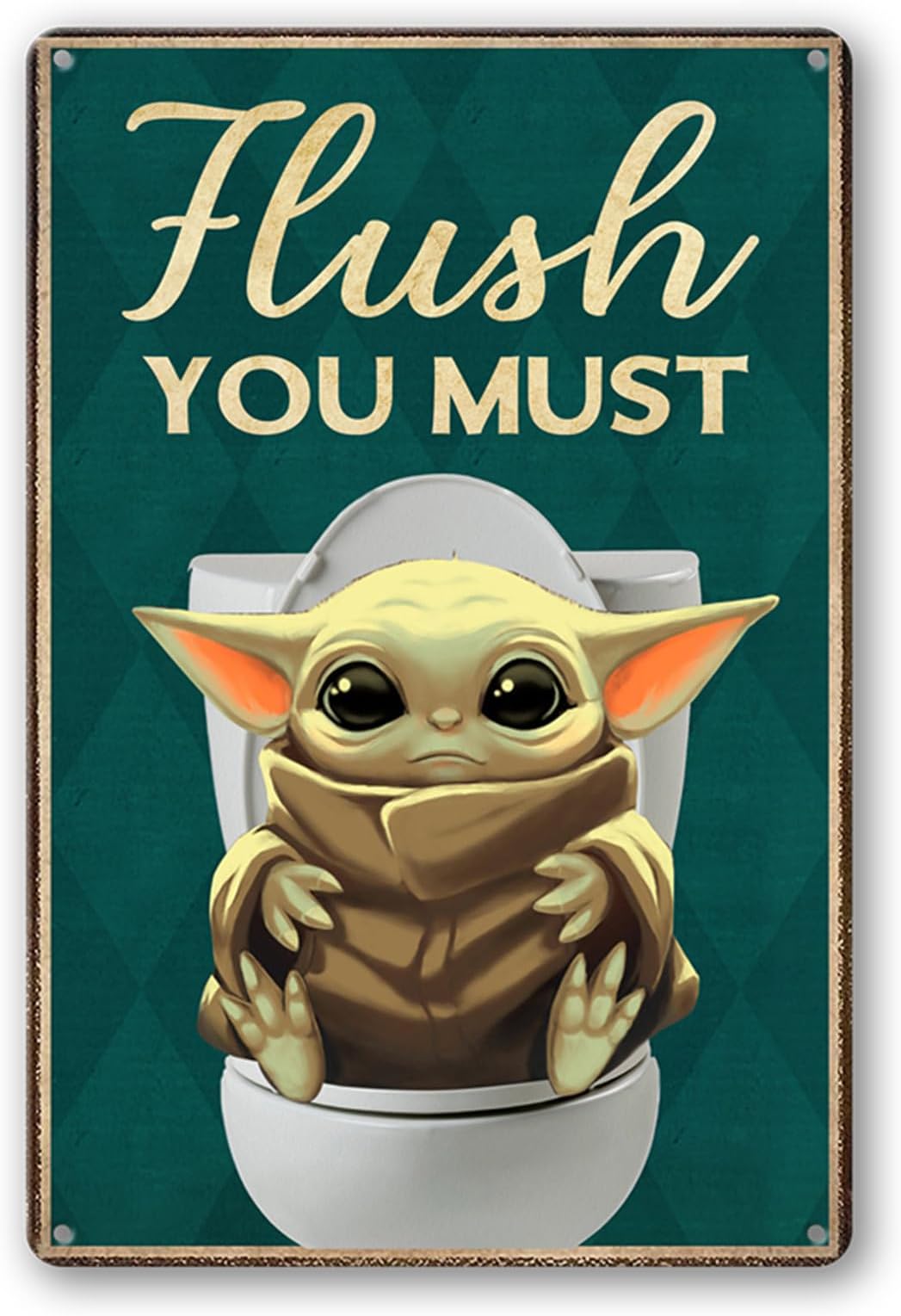 Amazon.com: Star Wars Bathroom Decor Bathroom Metal Sign, Baby Yoda ...
